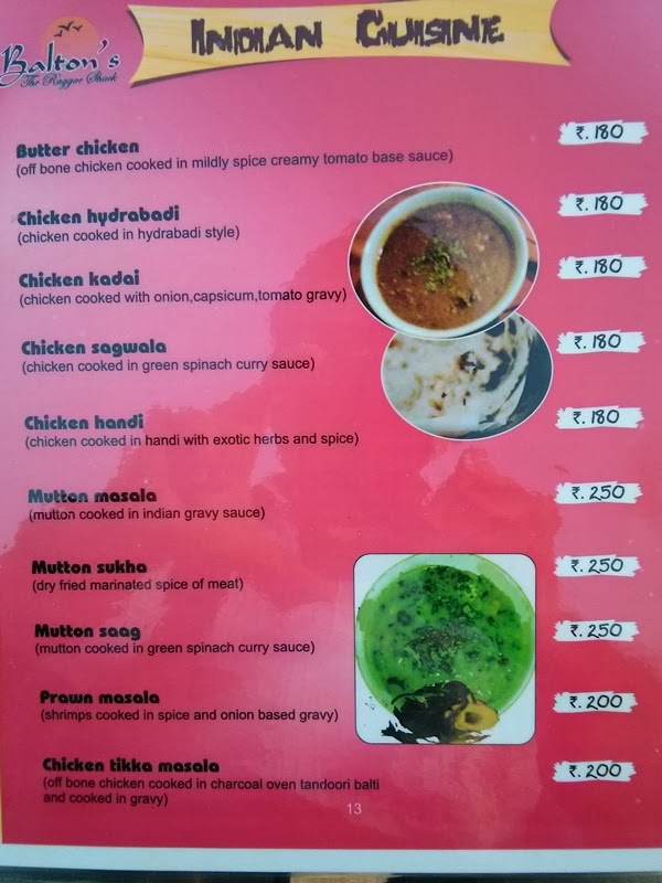 Travel and food tales: Goa - Food, Menus - South Goa (Part 1)