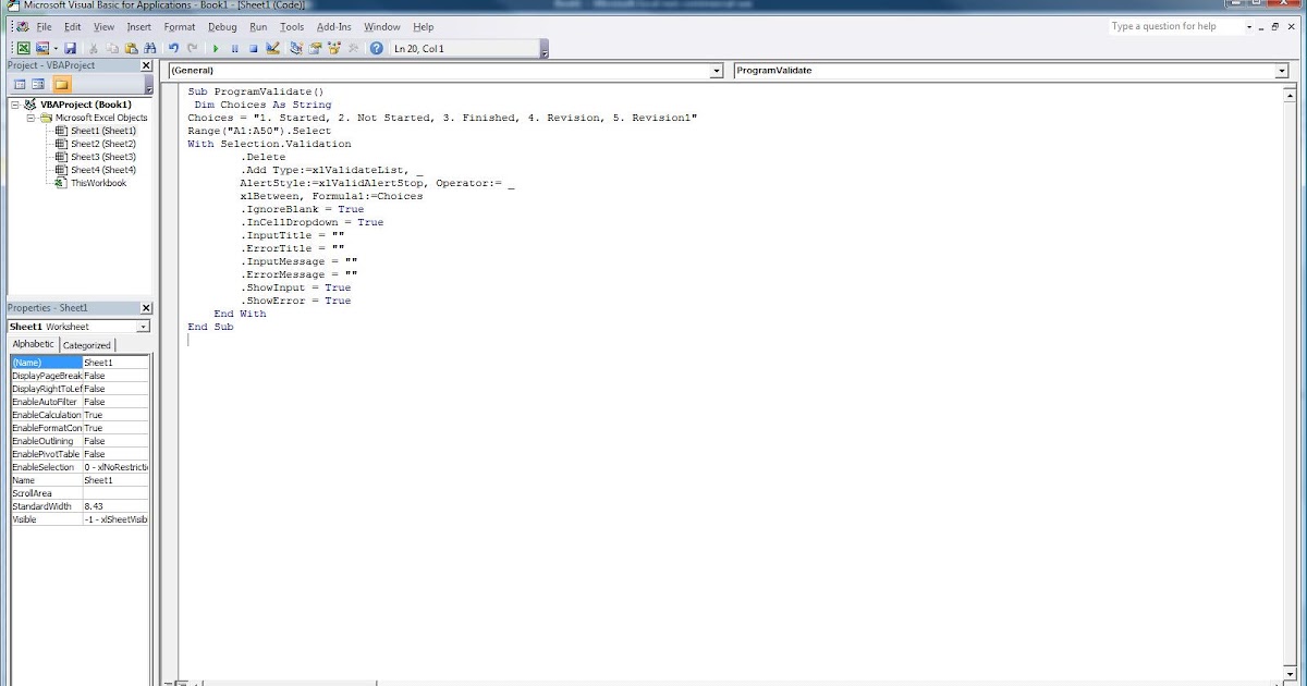 Power Of Excel Vba Program For Data Validation Drop Down List