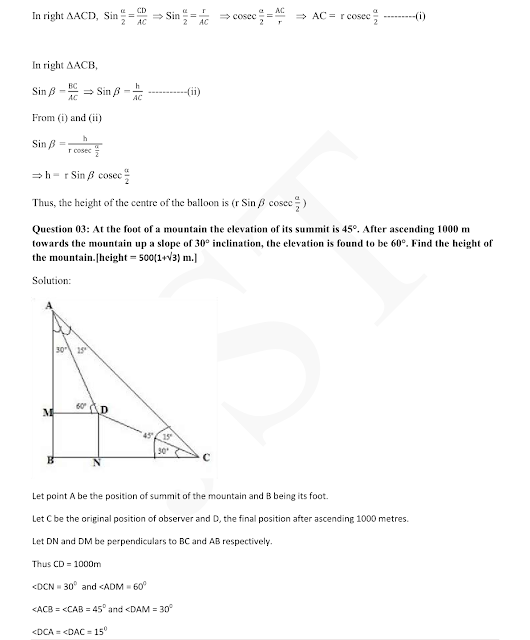 MATH ADDA By Guru:JSUNIL": class 10 Application of trigonometry solved ...