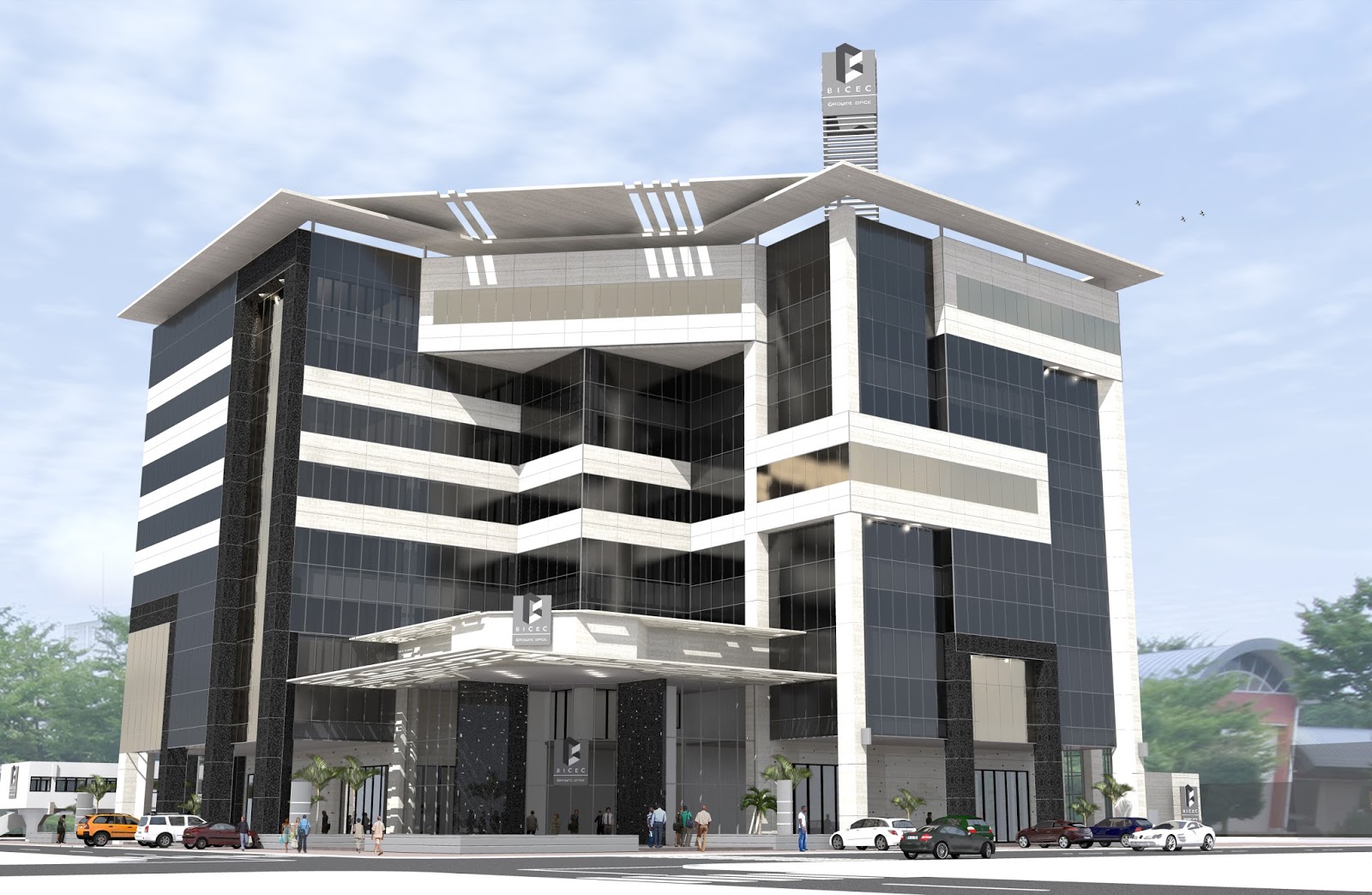 BICEC Cameroun renovates it's headquarters in Bonanjo into a futuristic ...