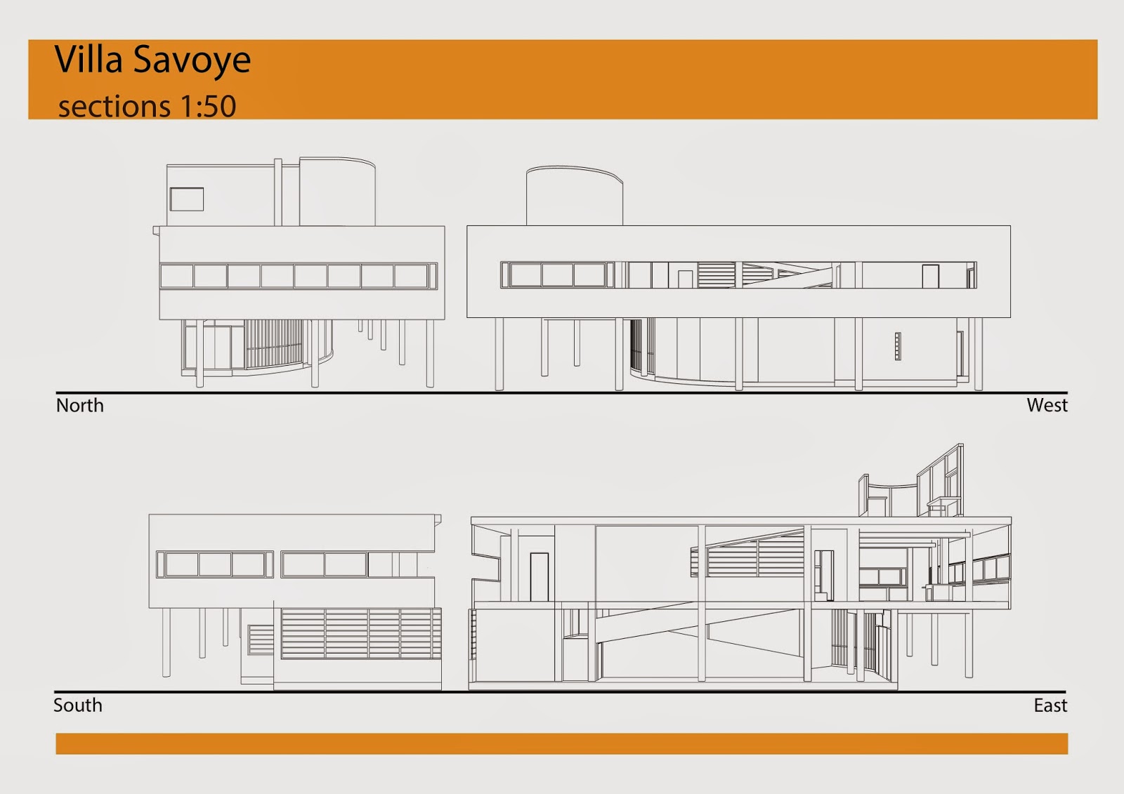 Villa Savoye East Elevation
