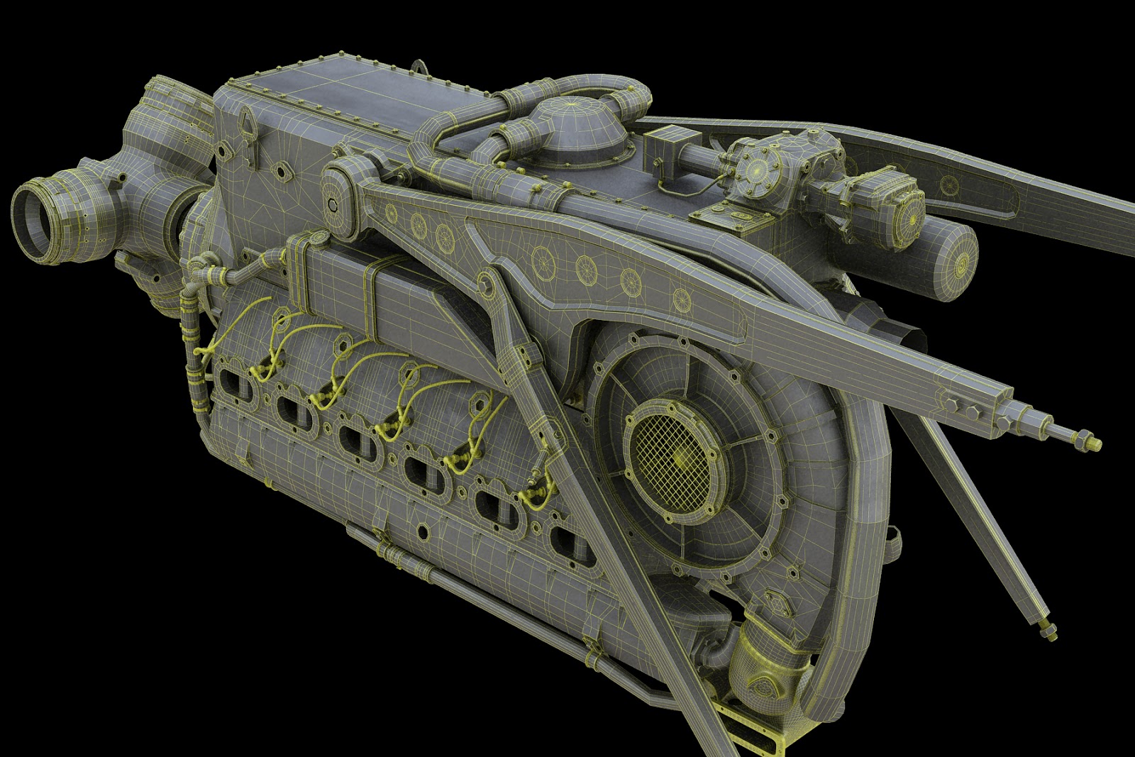 Luftwaffe Lovers: 3D MODELING: Messerschmitt Bf109, engine DB 605D ...