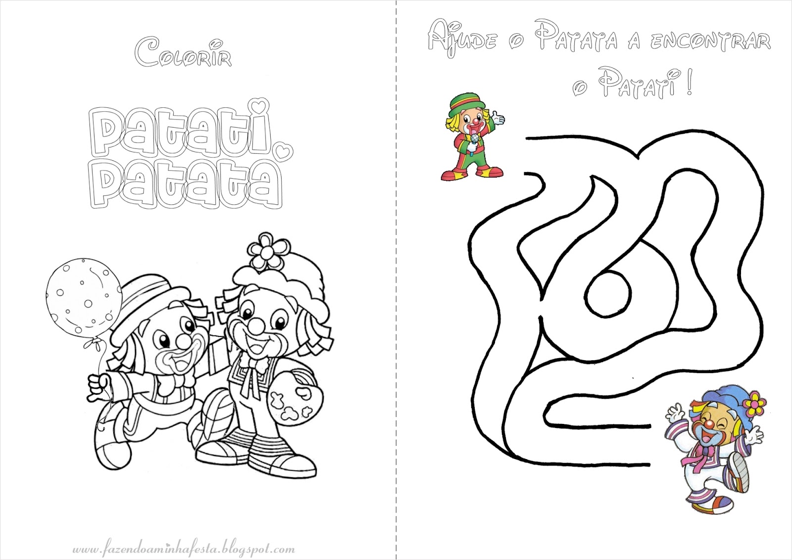 Baú da Web: Patati Patatá atividades para imprimir e colorir