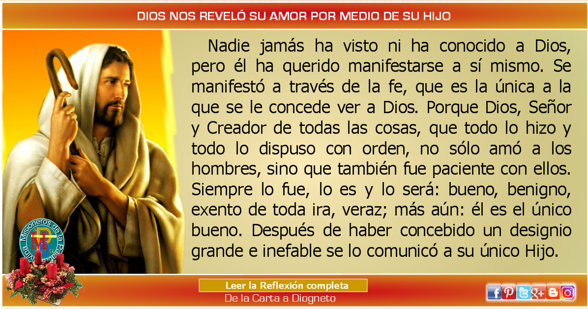 Un Padrenuestro, Un Avemaría y Un Gloria por el Papa: REFLEXIÓN - DIOS NOS REVELÓ SU AMOR POR ...
