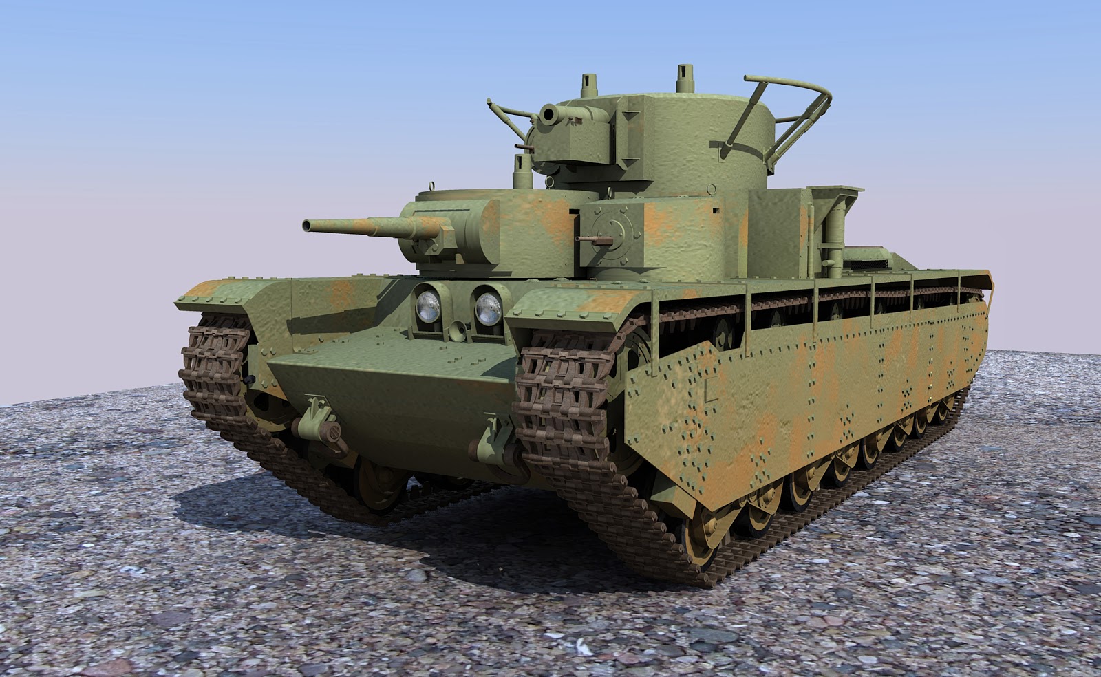 SketchUP Power 草圖力量: The Russian T35 Heavy Tank