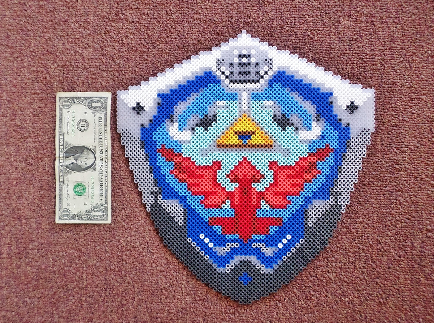 Long Black Fingers : Hyrule Shield Perler Bead