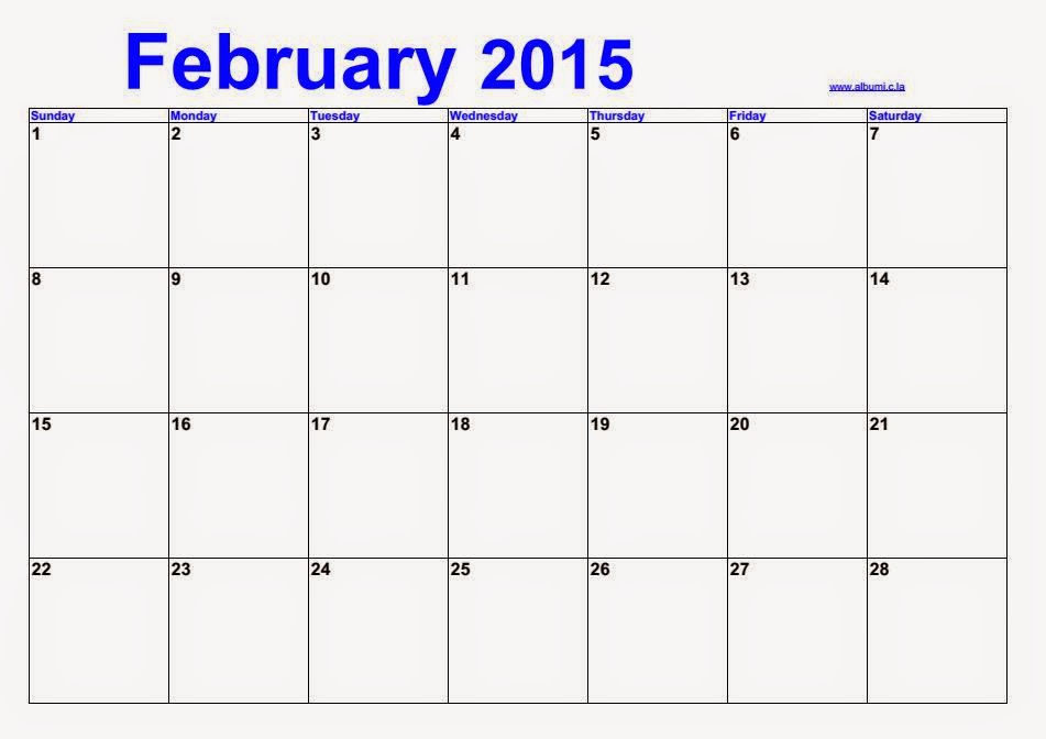 February Blank calendar 2015 | calendars - kalendar - Calendario