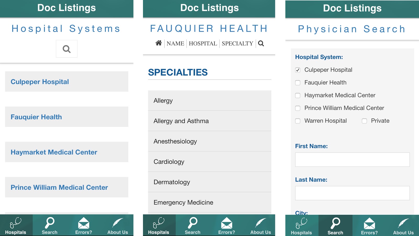 New Physician Directory Smartphone App | Fauquier ENT Blog