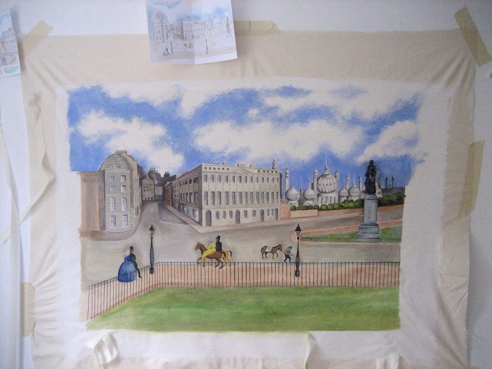 DrawMoreSaunders: Crest and Backdrops for Punch & Judy Booth