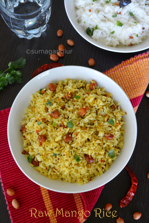 Veggie Platter: Raw Mango Rice / Maavinikaayi Chitranna