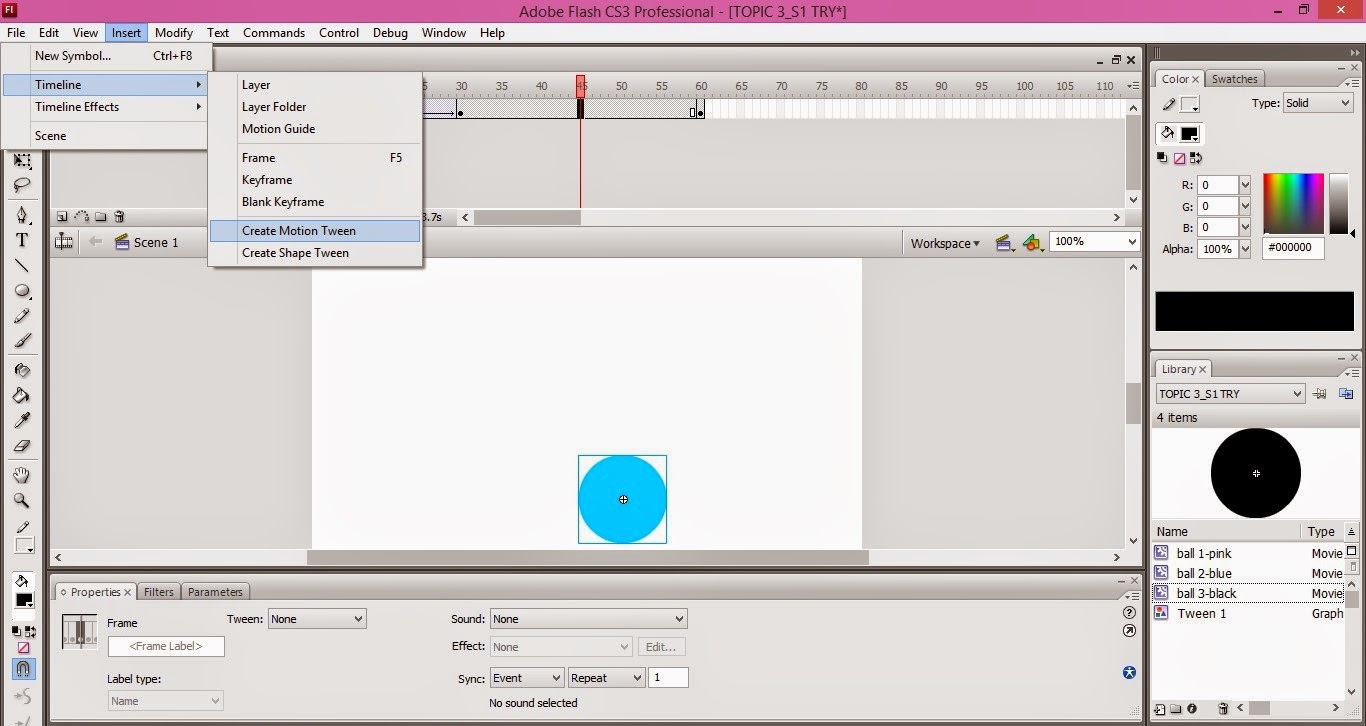 Amalina's Blog: TUTORIAL - MOTION TWEEN (BALL)