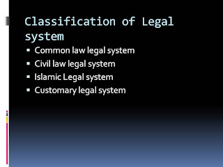 legal writing: Classification of Legal System