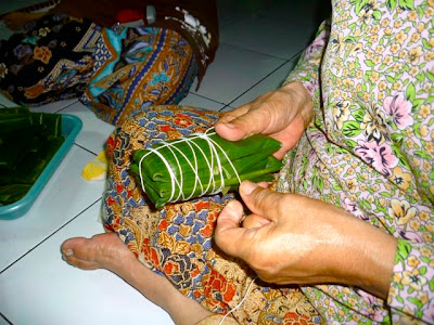 The making of Burasak, a Bugis traditional food.