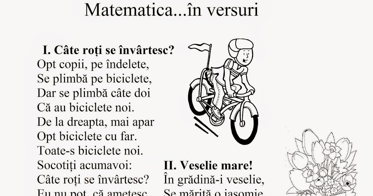 Lumea lui Scolarel...: „Matematica în versuri”