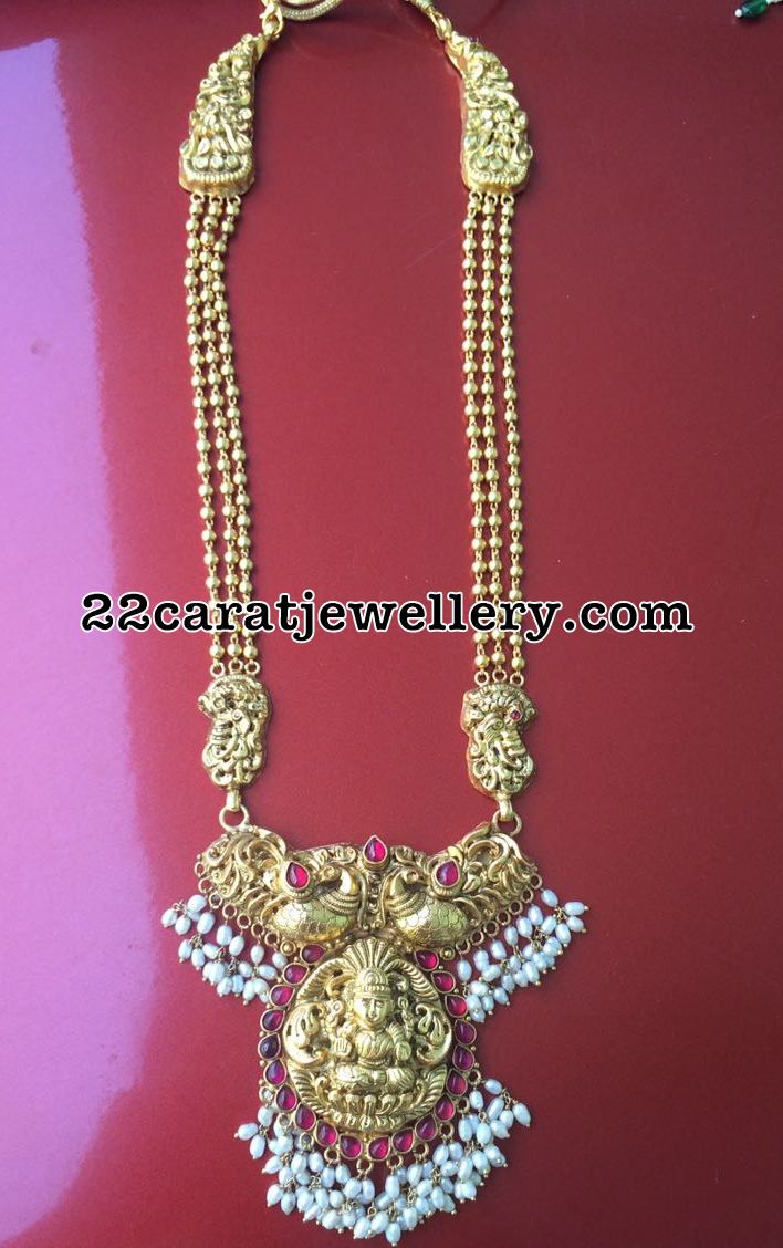 Peacock Lakshmi Long Chain in Silver - Jewellery Designs