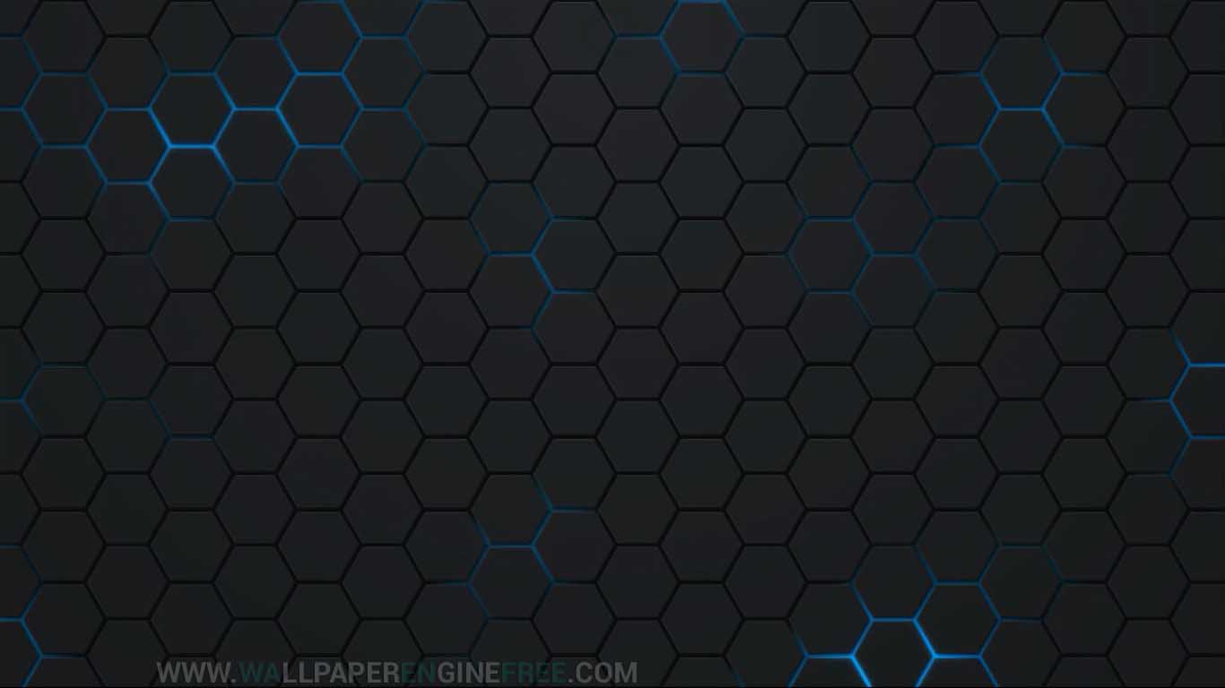 Download Polyhedron Neon Blue Wallpaper Engine Free