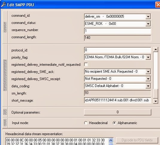 Sending SMPP Deliver status report (DSR) using Mobile Message Tester ...