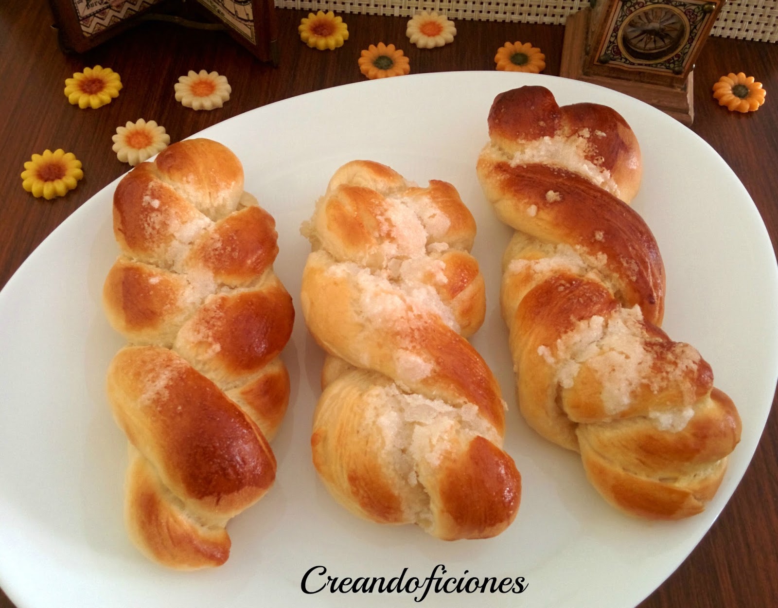 Trenzas caseras de azúcar