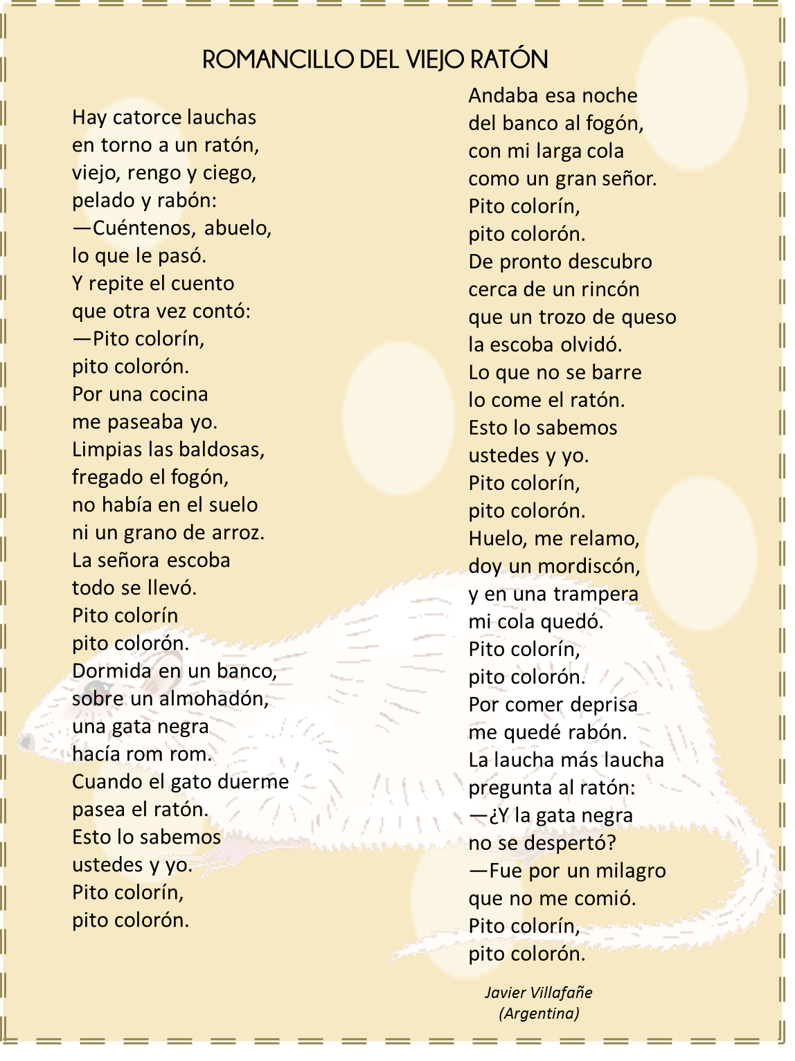 Proyectos Áulicos Integrados: Romancillo del Viejo Ratón