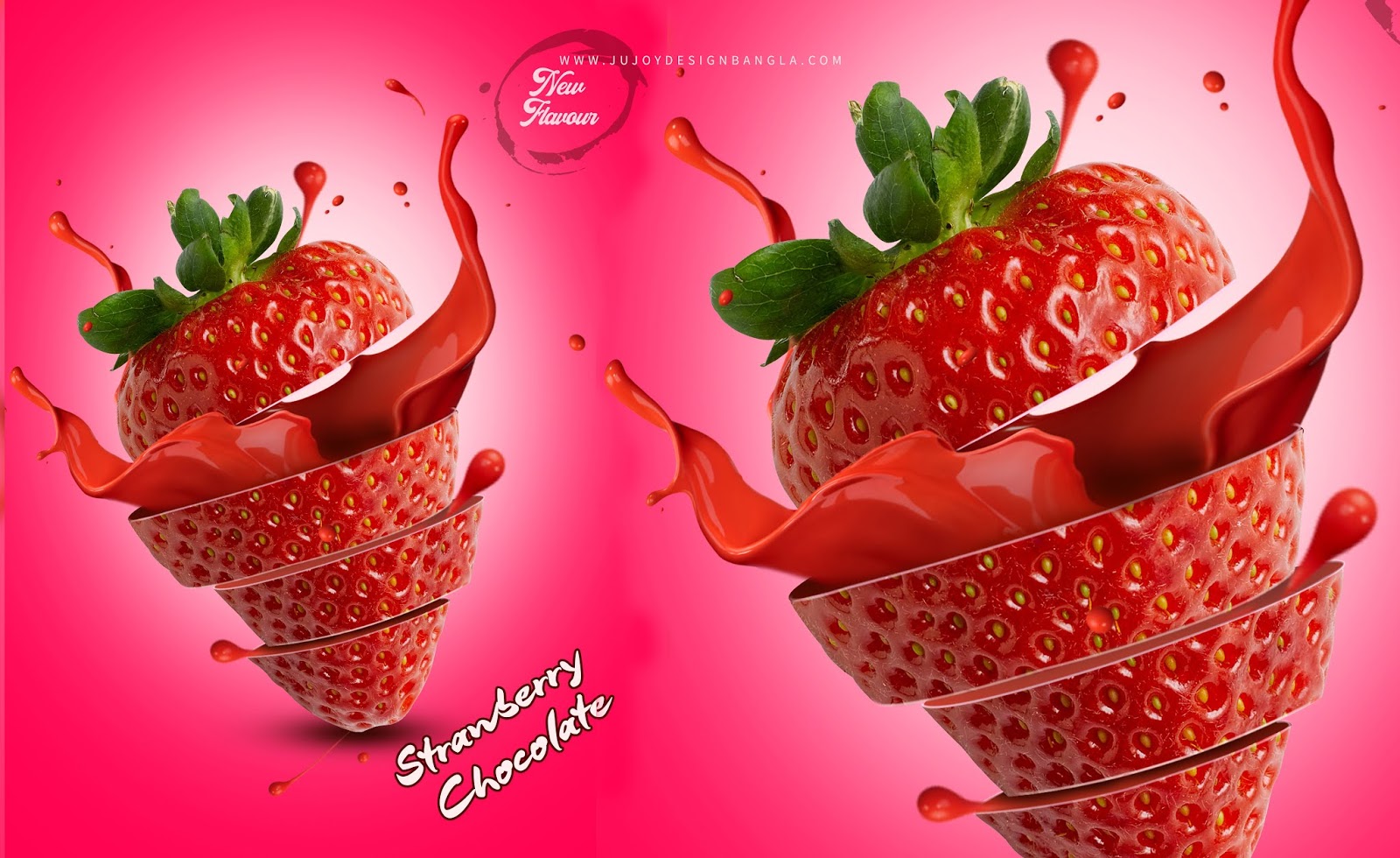 Poster Design Strawberry Flavor