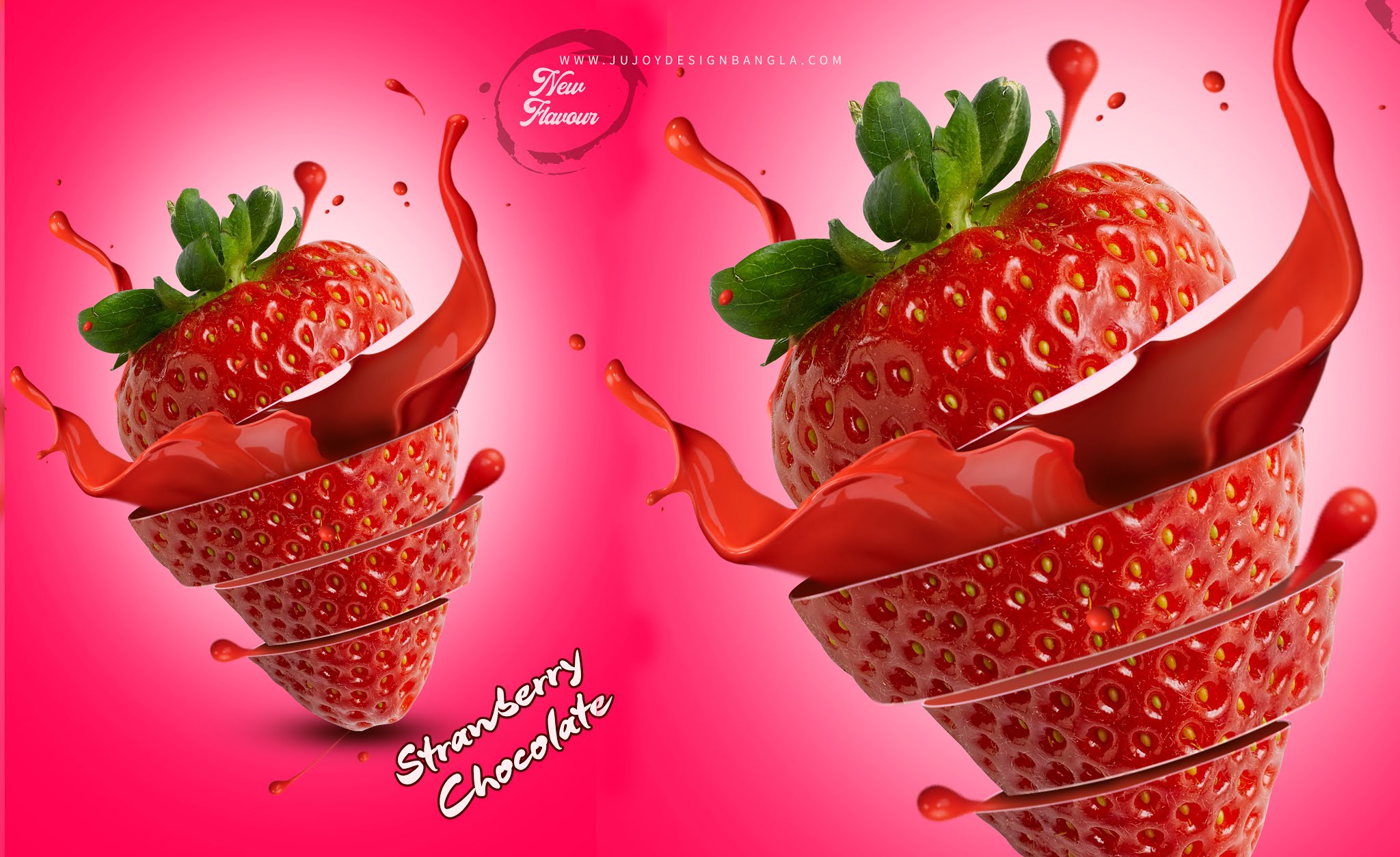 Poster Design Strawberry Flavor