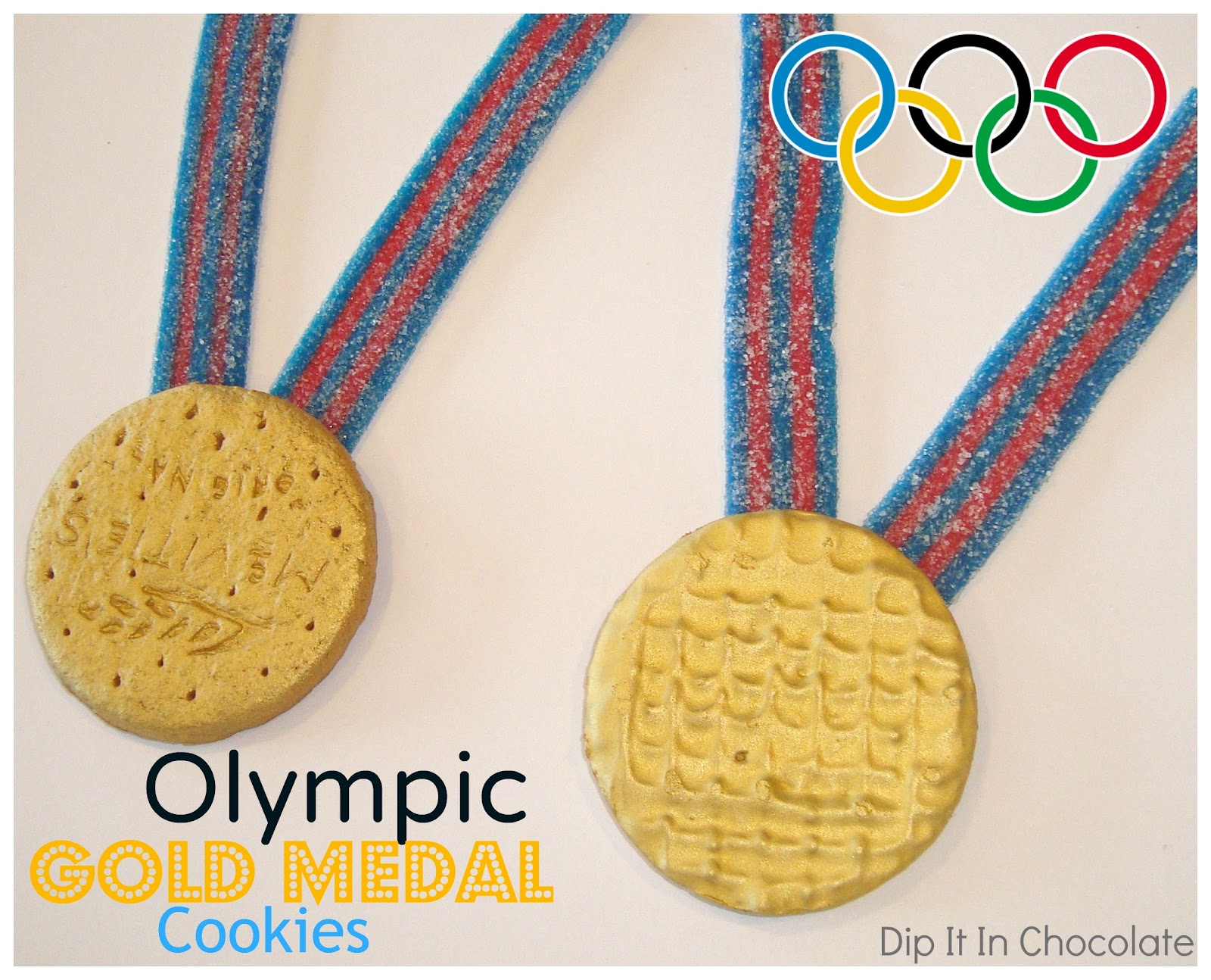 Olympic Gold Medal Cookies ~ Dip it in Chocolate