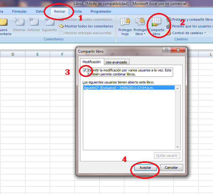 Compartir un libro de Excel, 2003, 2007 y 2010 - Freelancer Excel