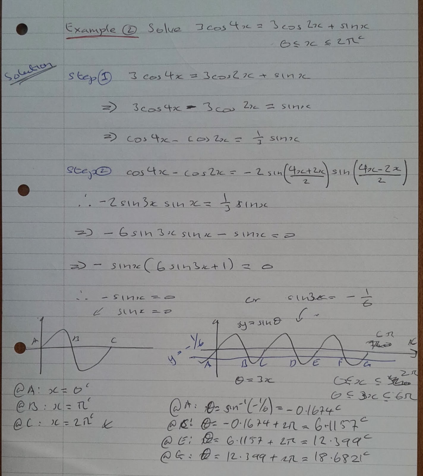 A Level Maths Notes: A2 Trigonometry II: Factor Formula - Solving Equations