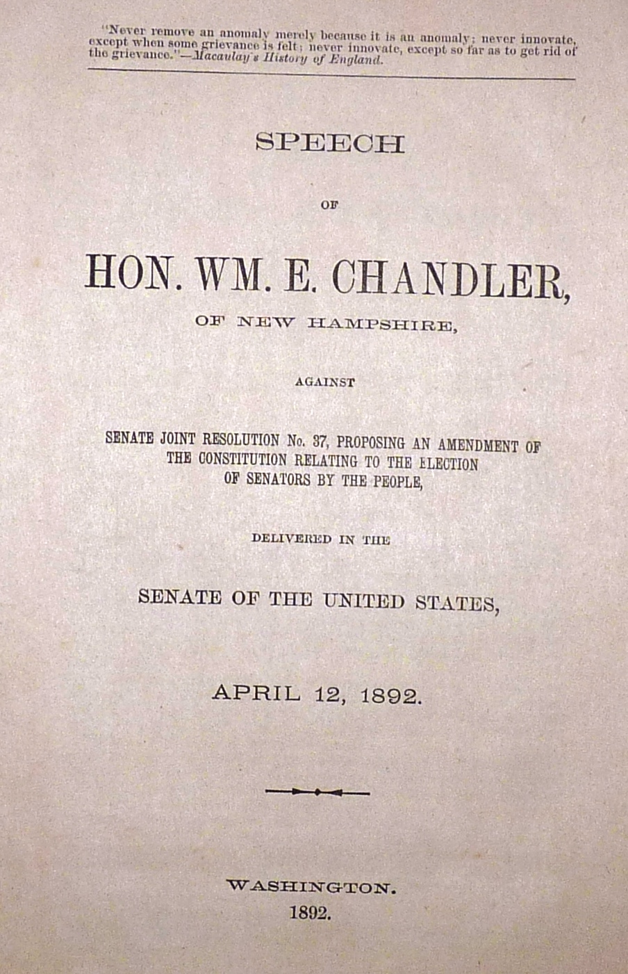 United States Constitution and Citizenship Day: 17th Amendment
