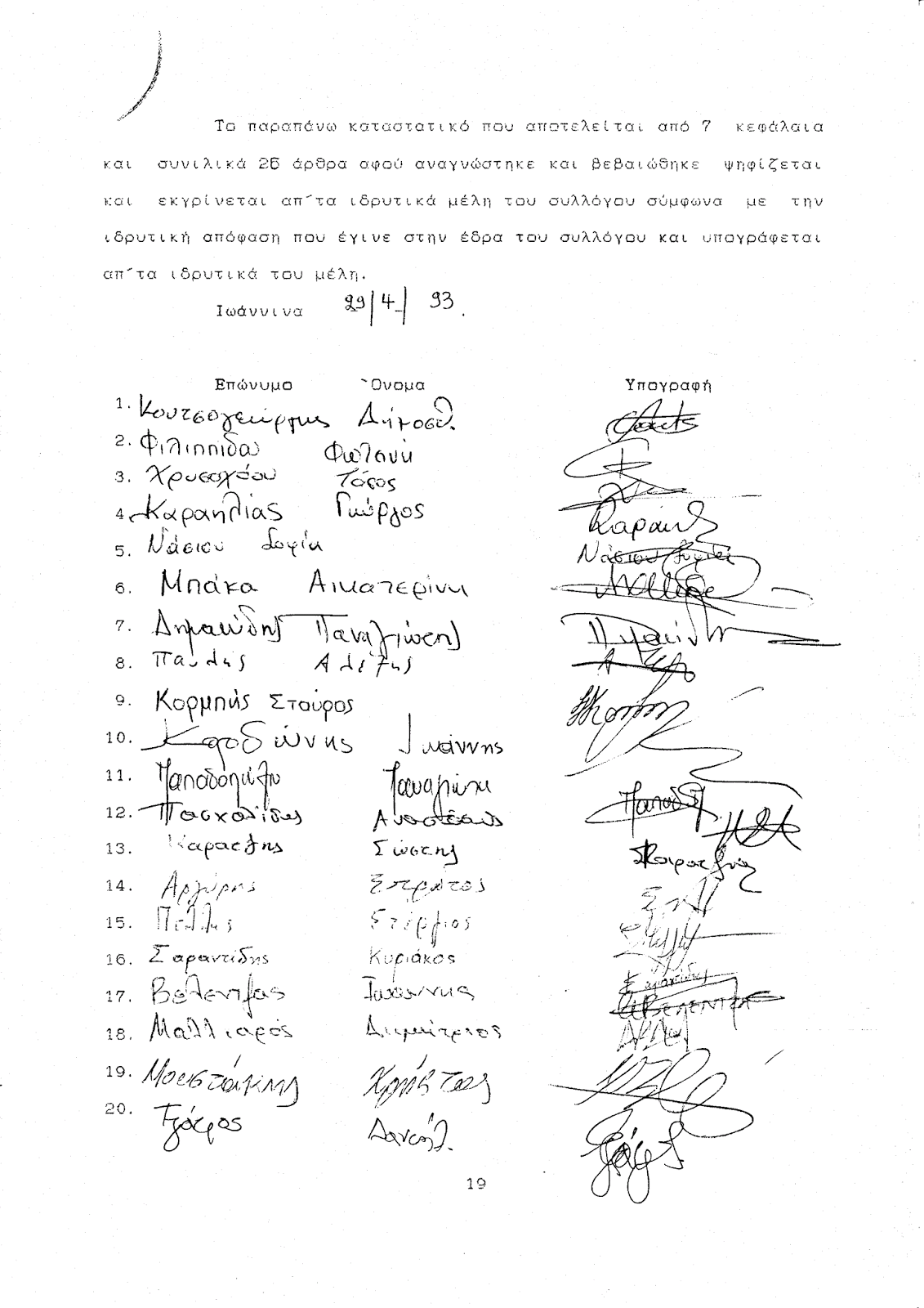 ΣΥΛΛΟΓΟΣ ΕΣΤΙΑΚΩΝ ΦΟΙΤΗΤΩΝ ΠΑΝ/ΜΙΟΥ ΙΩΑΝΝΙΝΩΝ: ΤΟ ΚΑΤΑΣΤΑΤΙΚΟ ΤΟΥ ΣΥΛΛΟΓΟΥ