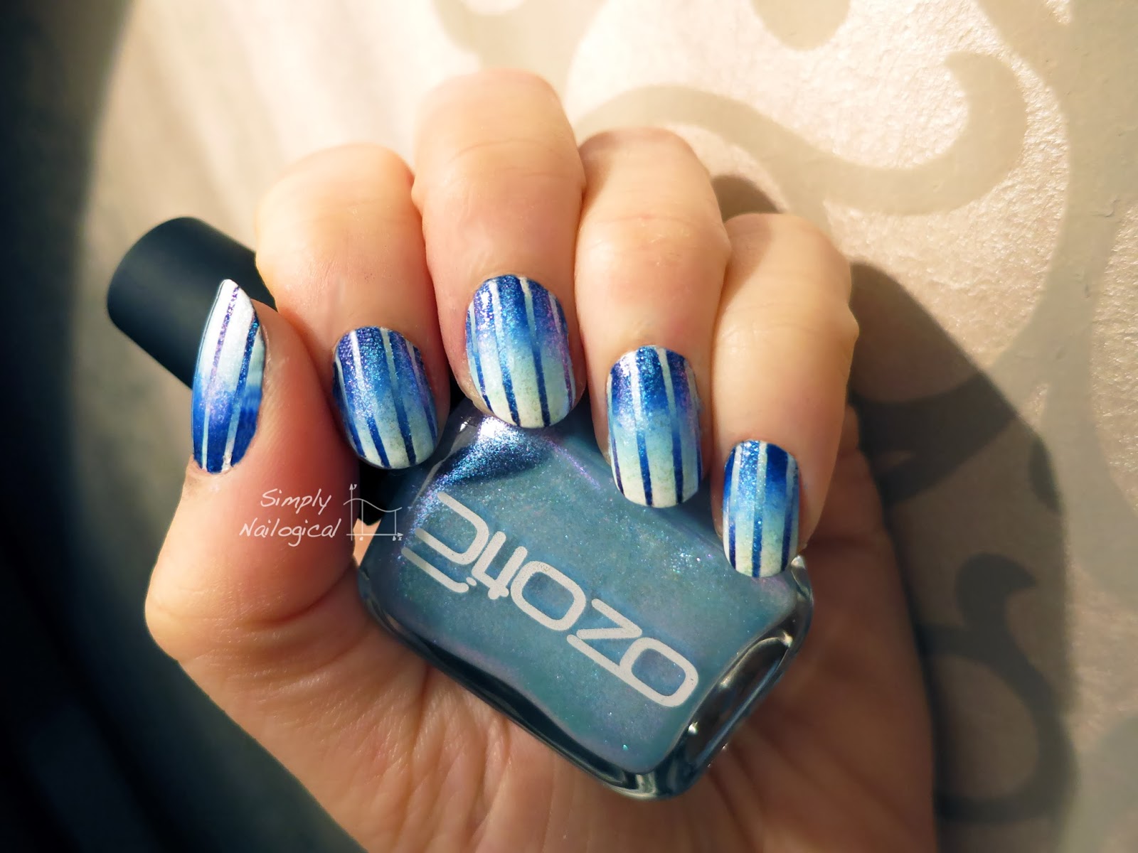 Simply Nailogical: Sugared blue reciprocal gradient/ombre