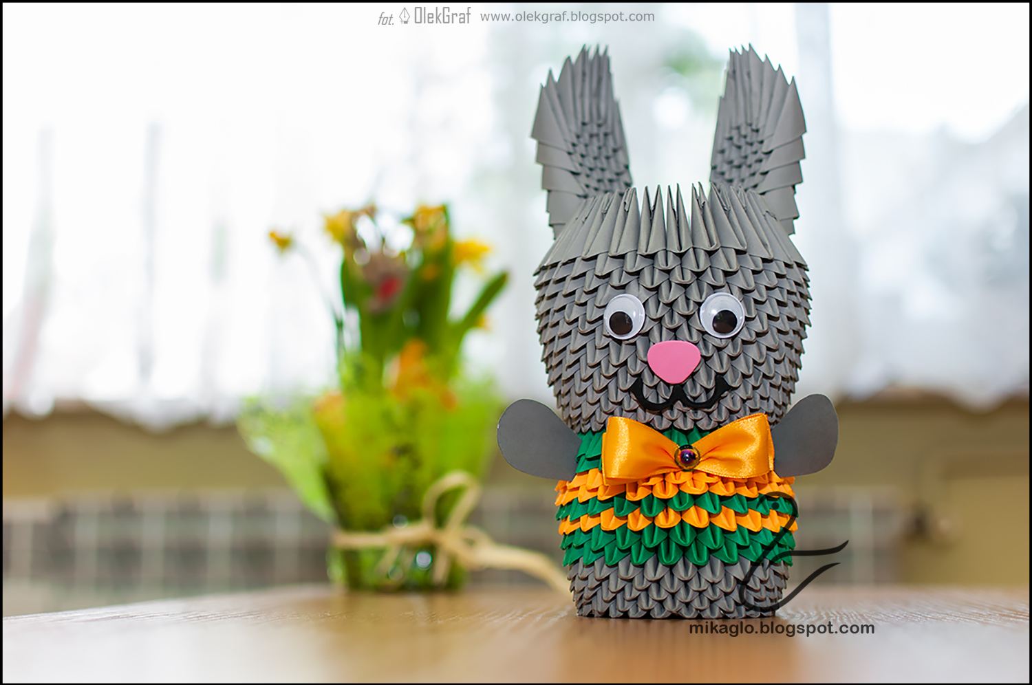 Origami 3d - mikaglo: 562. Królik z origami / 3d origami bunny