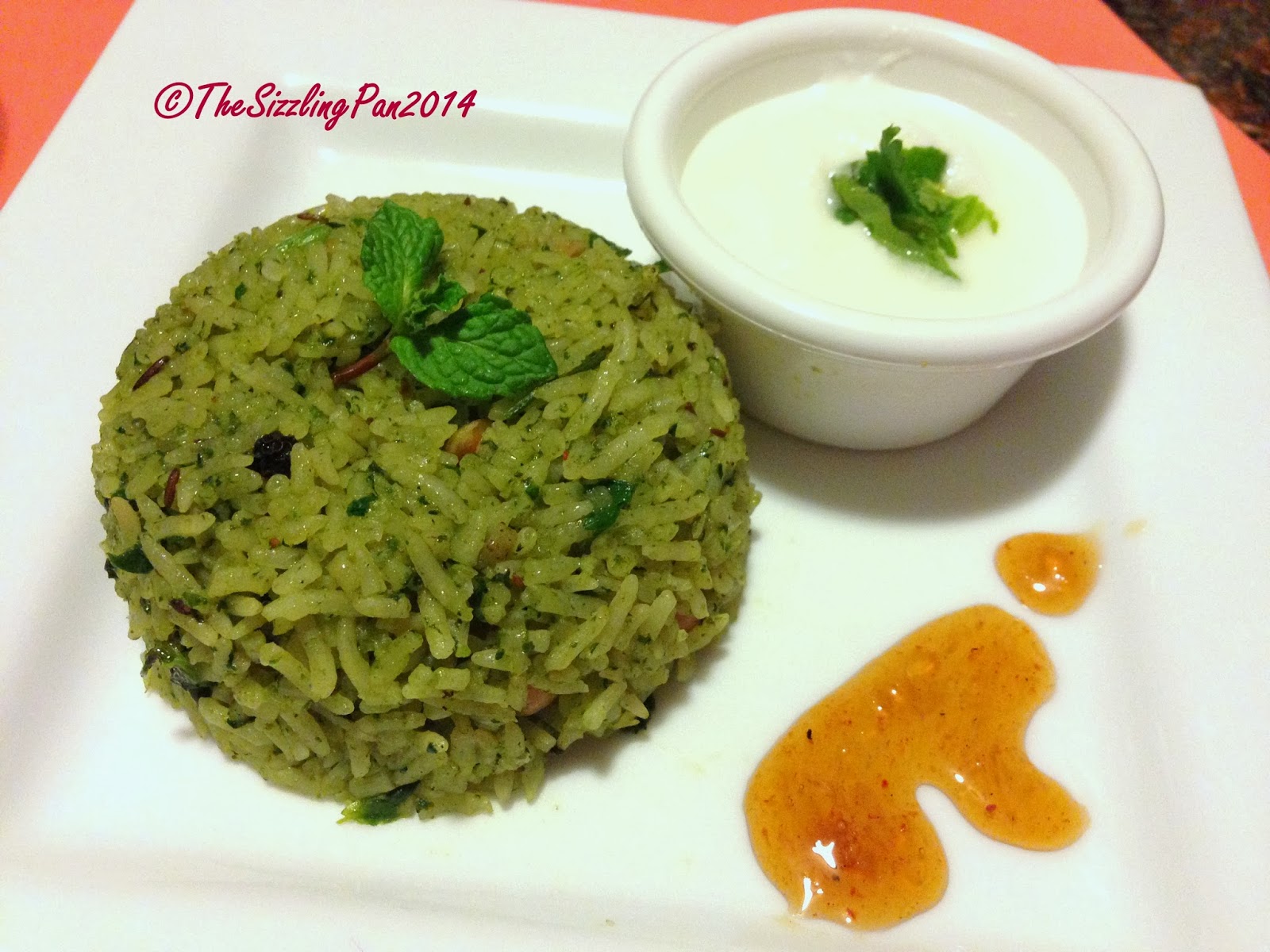 The Sizzling Pan: "Spinach-Mint" Rice