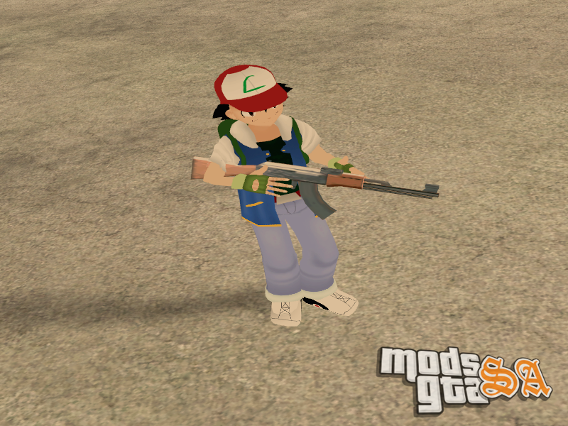 Mods GTA San Andreas: Skin Ash Ketchum do Pokémon