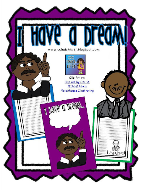 Clip Art by Carrie Teaching First: MLK Jr. "I Have a Dream" Writing ...