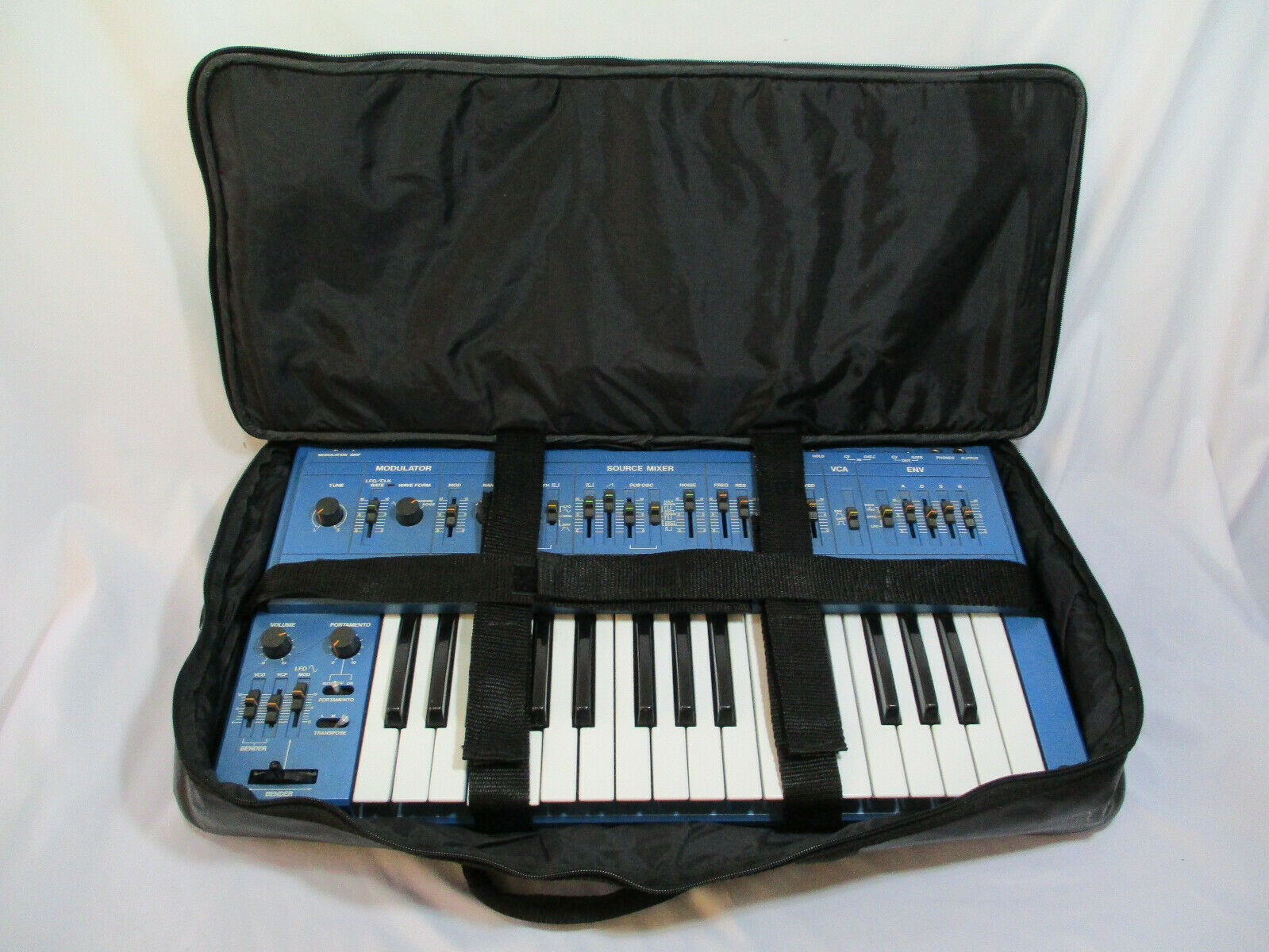 MATRIXSYNTH: Blue Roland SH-101 Keyboard Synthesizer w/ Mod Grip & Gig Bag