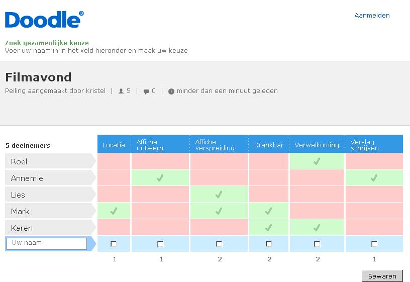 Wereldverbeteraars 8.0: Een doodle gebruiken voor taakverdeling