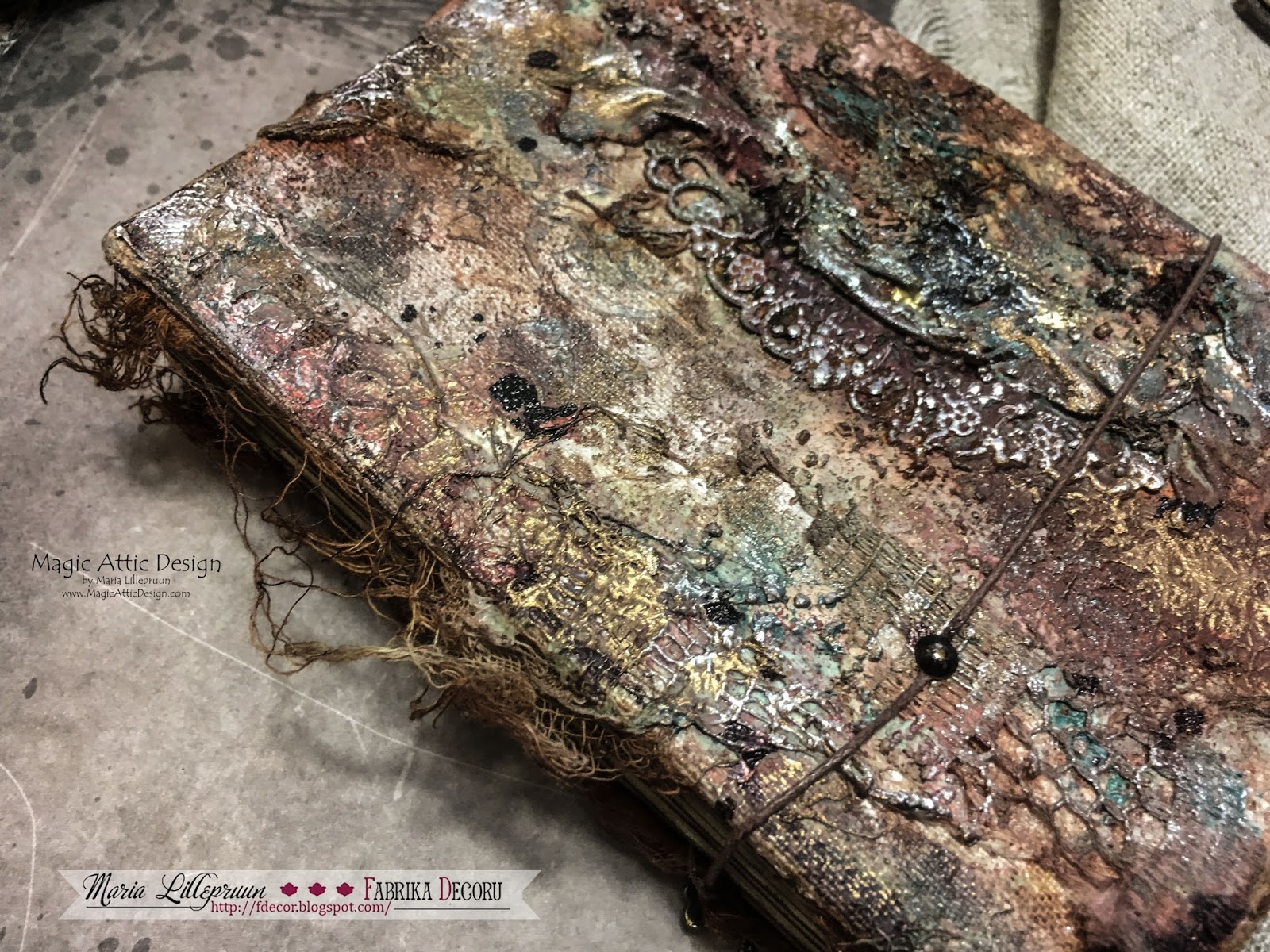 Ancient mixed media notebook | Magic Attic Design