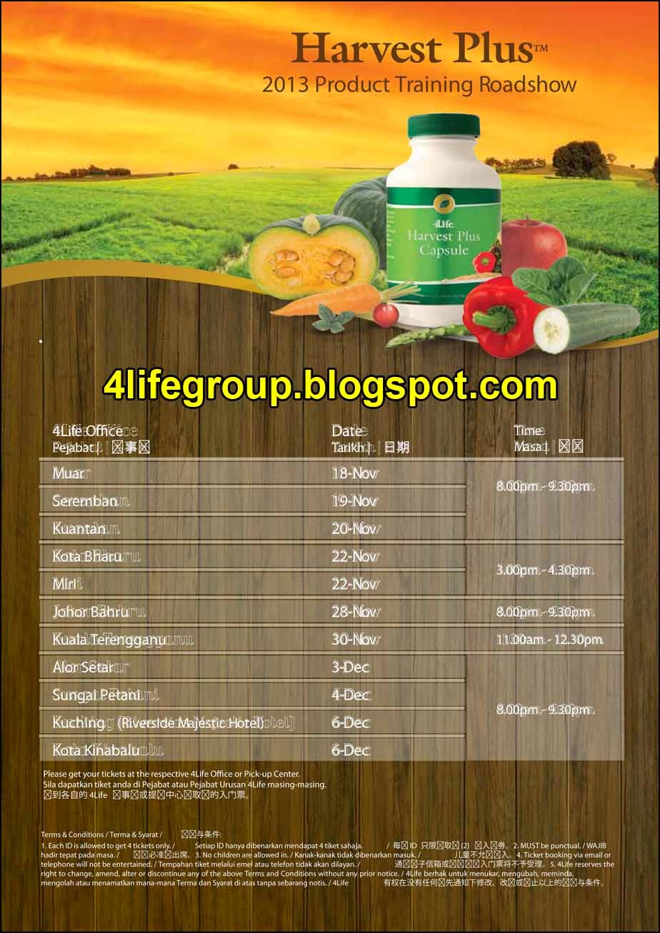 Harvest Plus Product Training Roadshow - 4Life Transfer Factor Malaysia