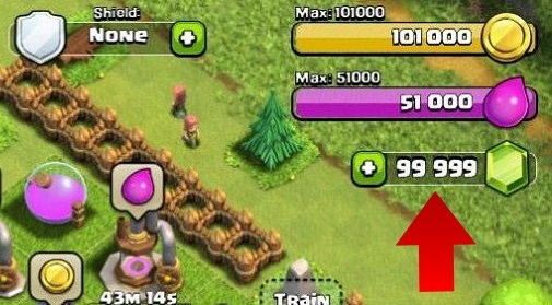 Free COC Gem - 9,999,999 Gems, Coins & Elixirs