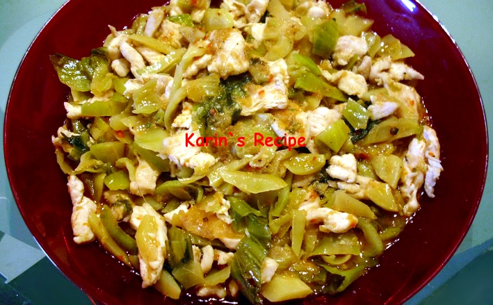 Karin's Recipe: Tumis Sawi Asin (Sautéed Pickled Bok Choy)