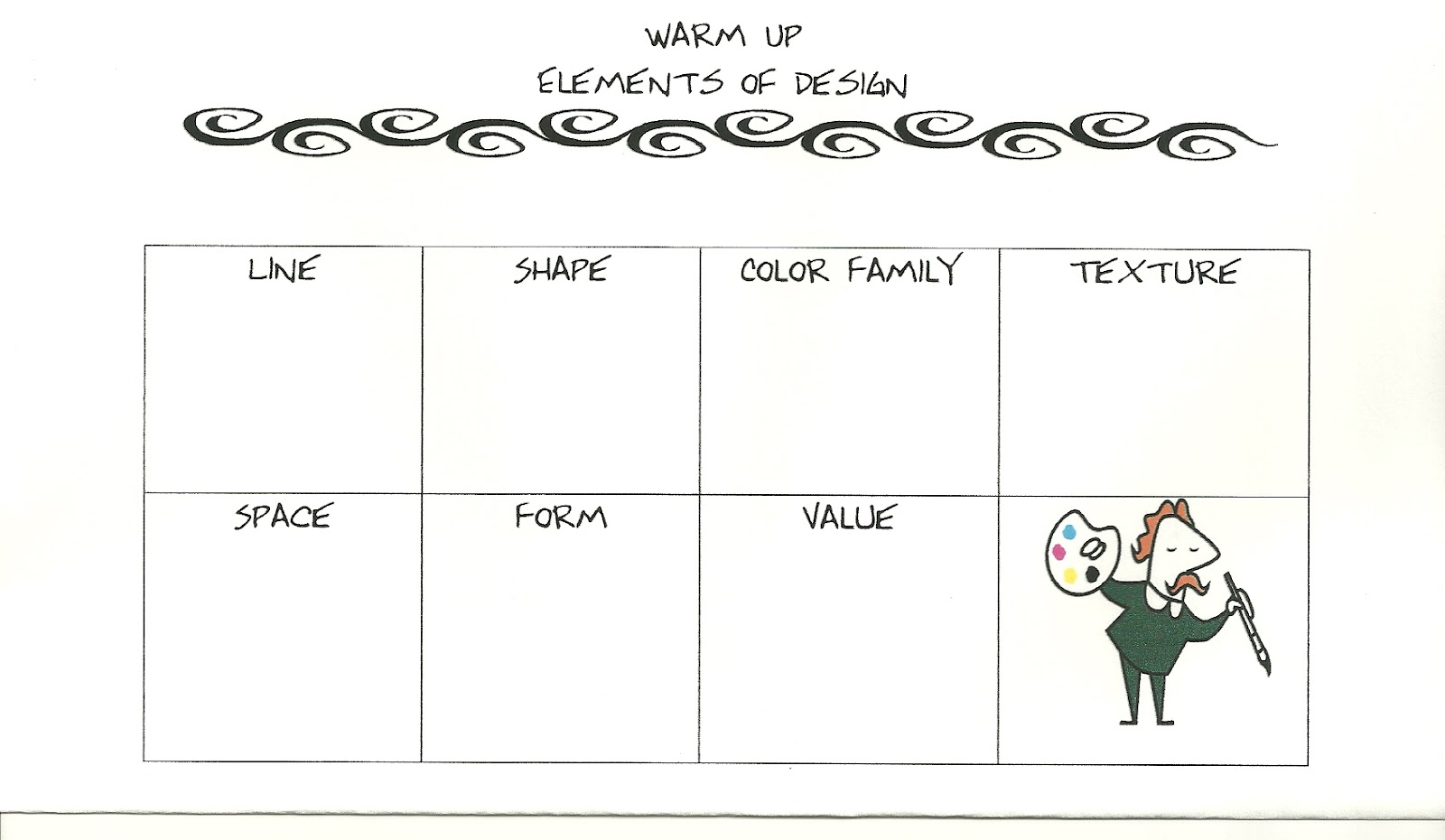 art inklings: Warm Ups- Using Art Vocabulary