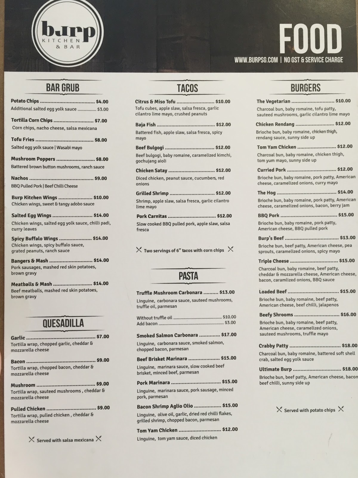 Burp Kitchen & Bar, Western Cusine w Asian Twist @ Bedok Reservoir ...