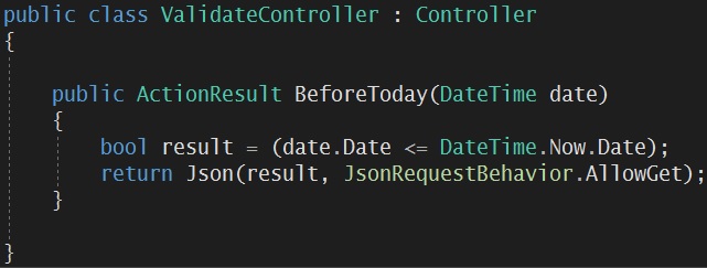 張bcの隨筆 Net Mvc Remote Validation Example Input Date Isnt Greater Than Today 6327