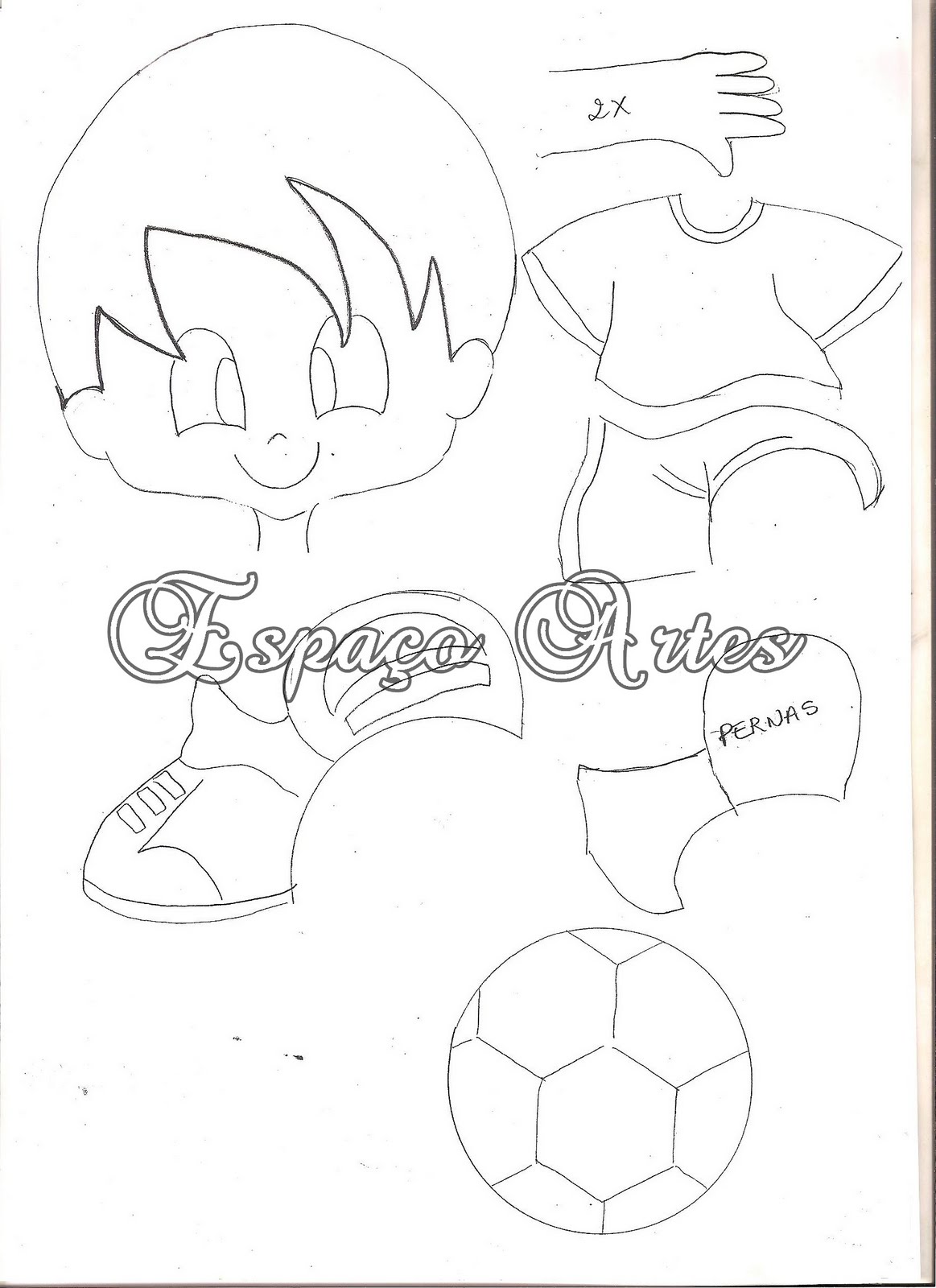 Menino em EVA com molde | Espaço Artes Manuais