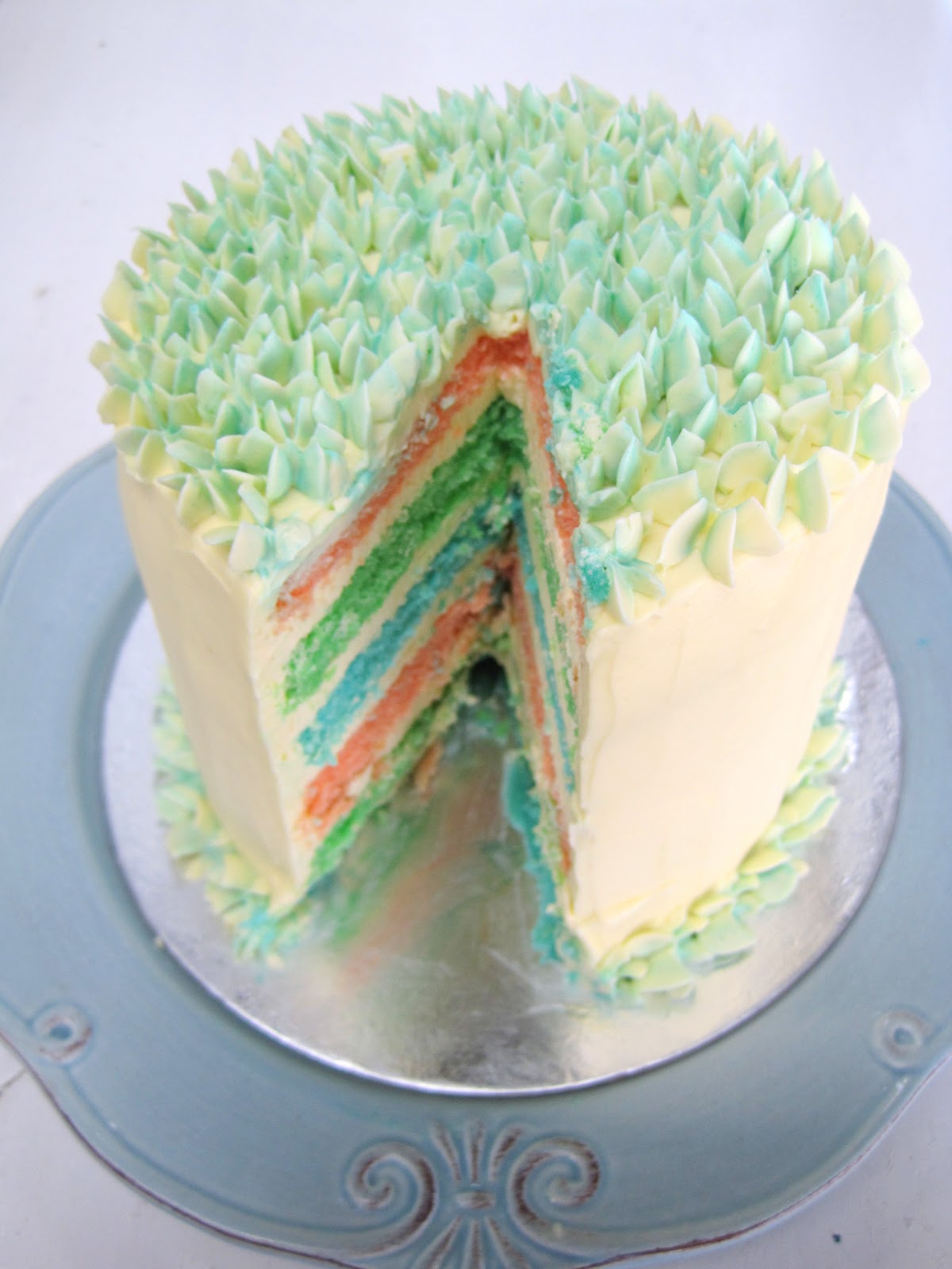 The Blue Cottage: A Birthday Celebration...Vanilla Cake with Swiss ...
