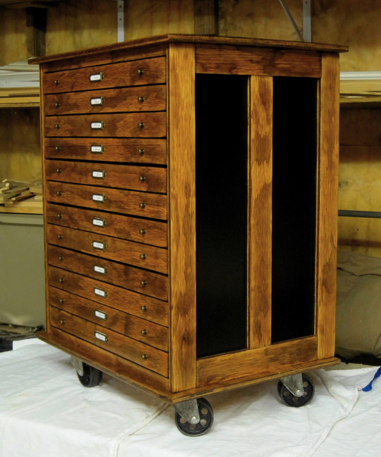 DIY Antique Style Map Cabinet