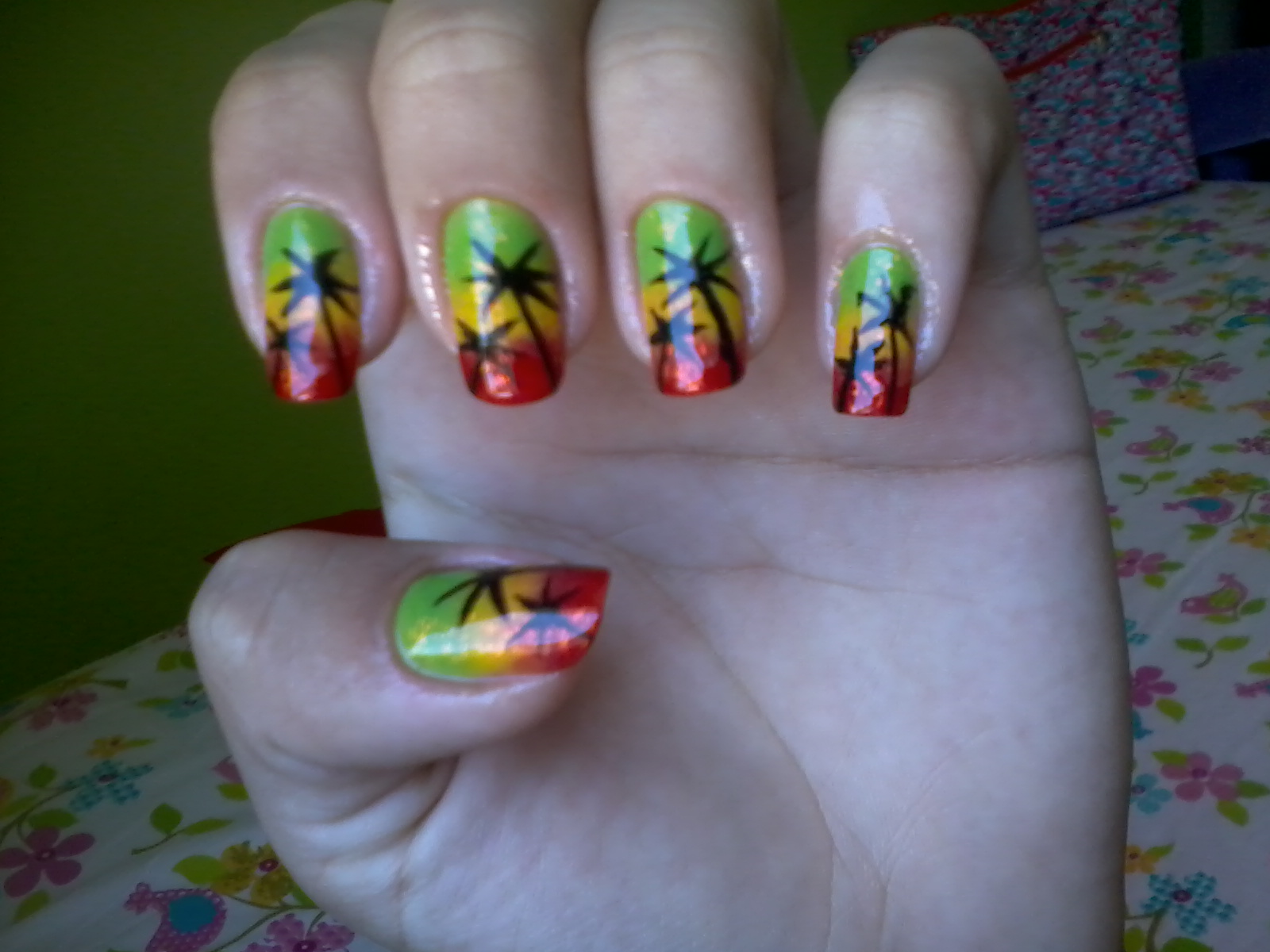 Renda Azul.: Nail art - Reggae