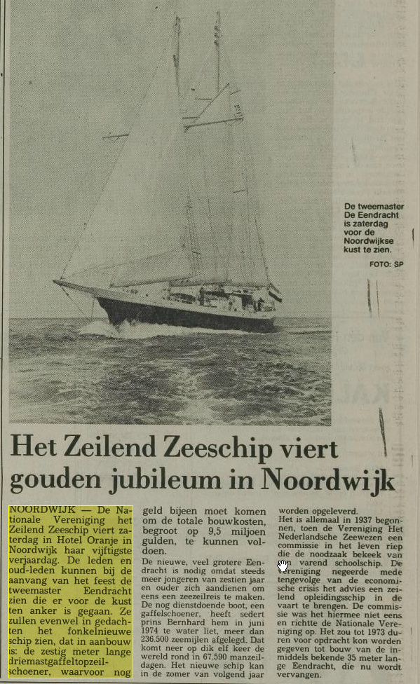 noordwijkse strand dingen: Het Zeilend Zeeschip vier Jubileum