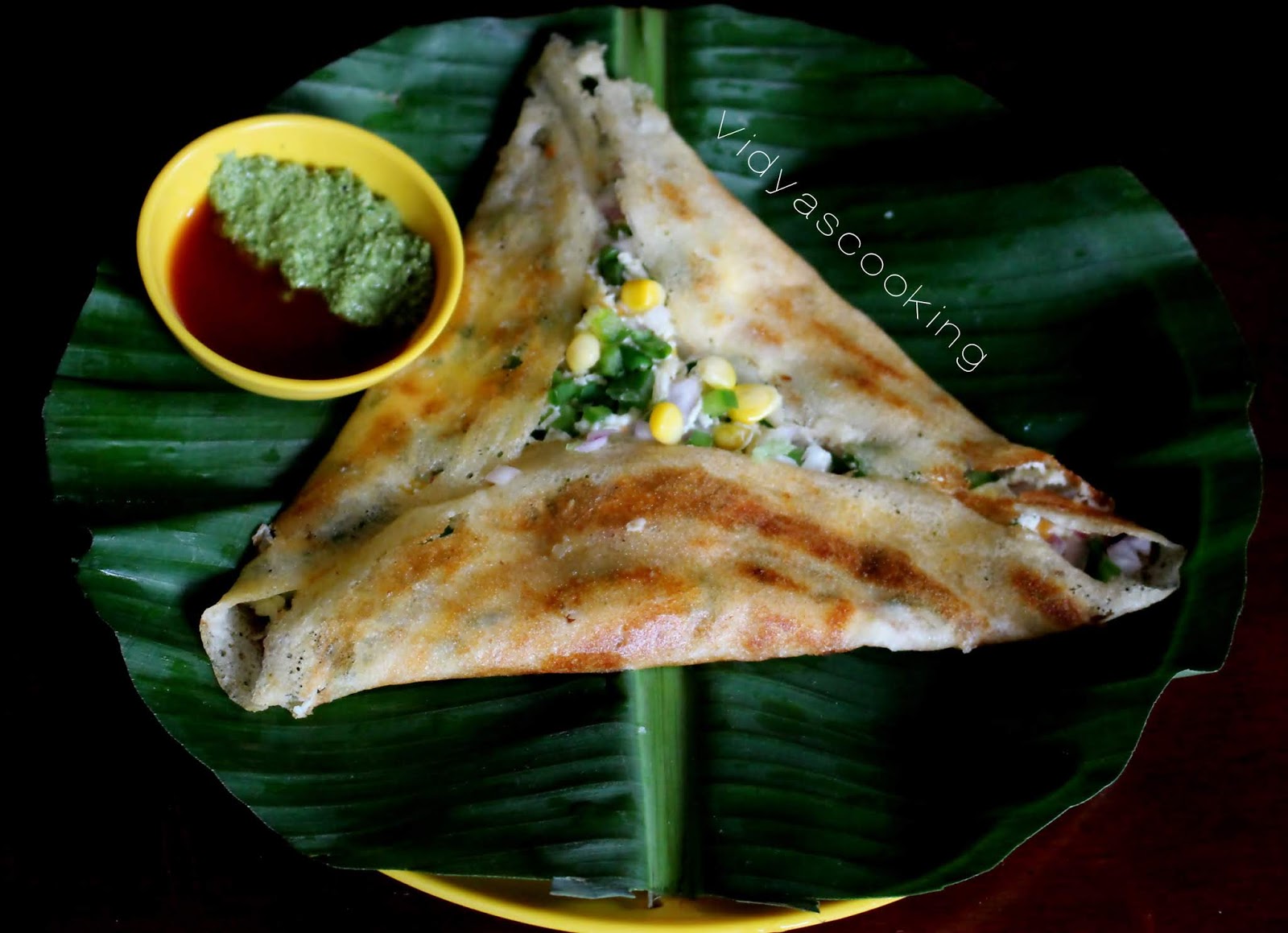 Chilli Cheese Corn Dosa Recipe